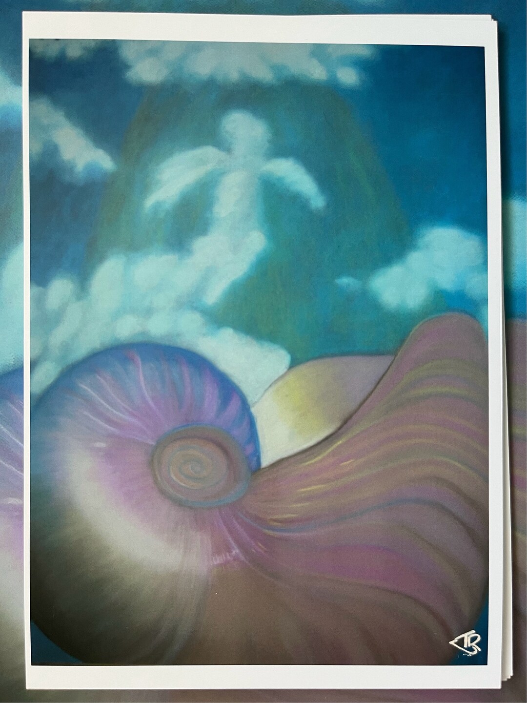 A4 or A3 Art Print- Healing Art : Creation (nautilus Shell on Sky With ...