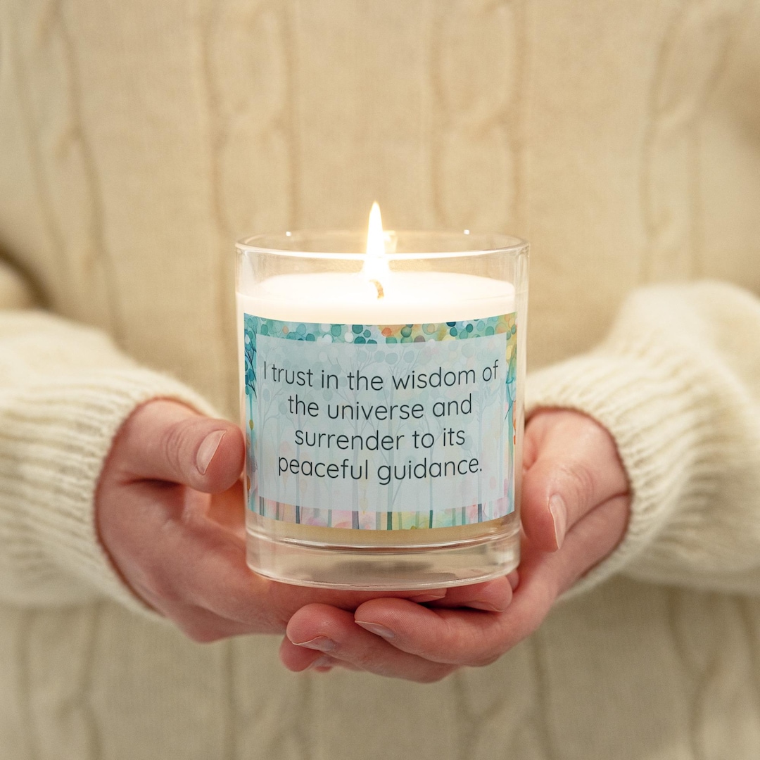 Peaceful Intentions Affirmation Glass Jar Candle, "i Trust in the ...