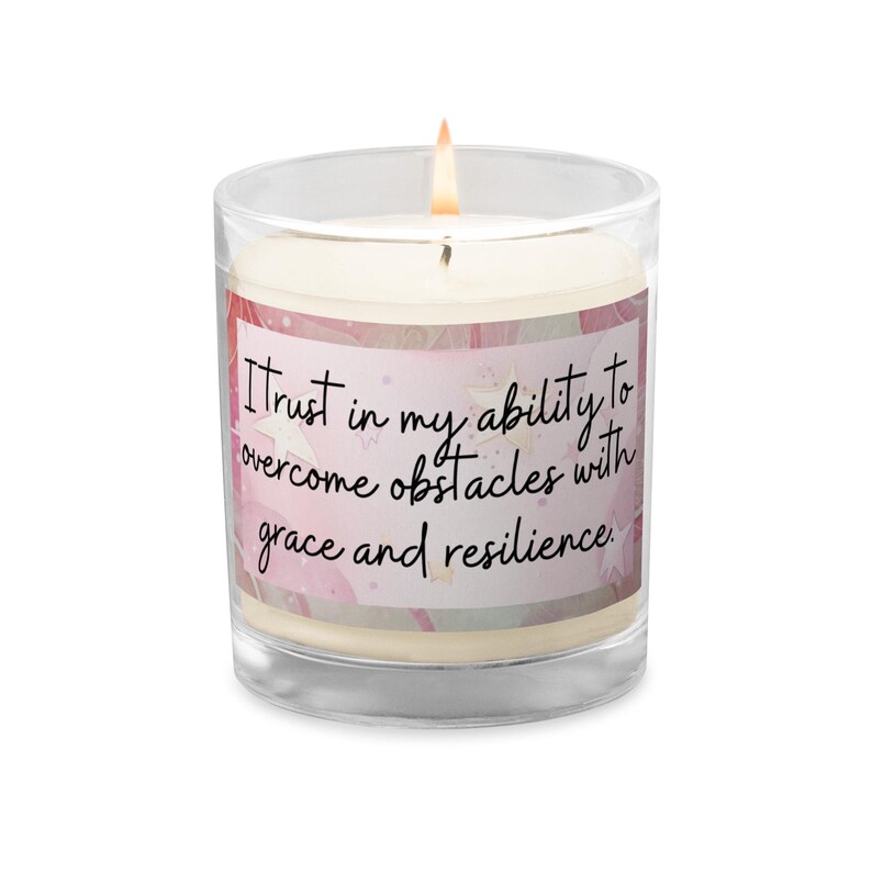 Positive Affirmations Glass Jar Soy Wax Candle, “I Trust in My Ability ...