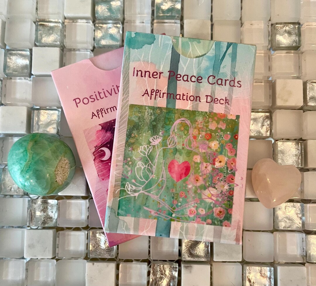 Affirmation Card Gift Set, Package of Two Affirmation Card Decks ...