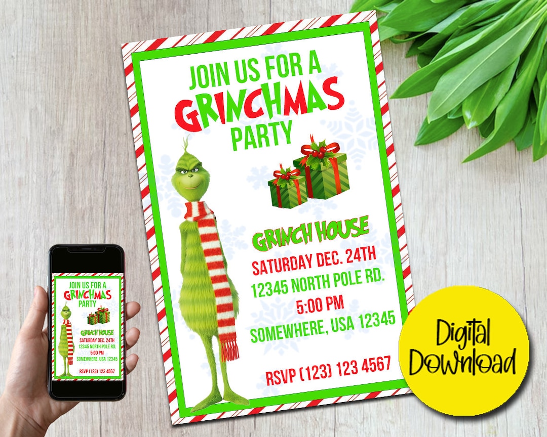 Grinchmas Christmas Invitation, Grinch Invite, the Grinch Invites ...