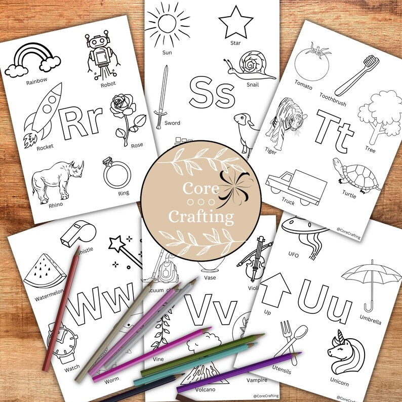 Alphabet Coloring Pages Printable Activity Book Worksheets Kindergarten ...