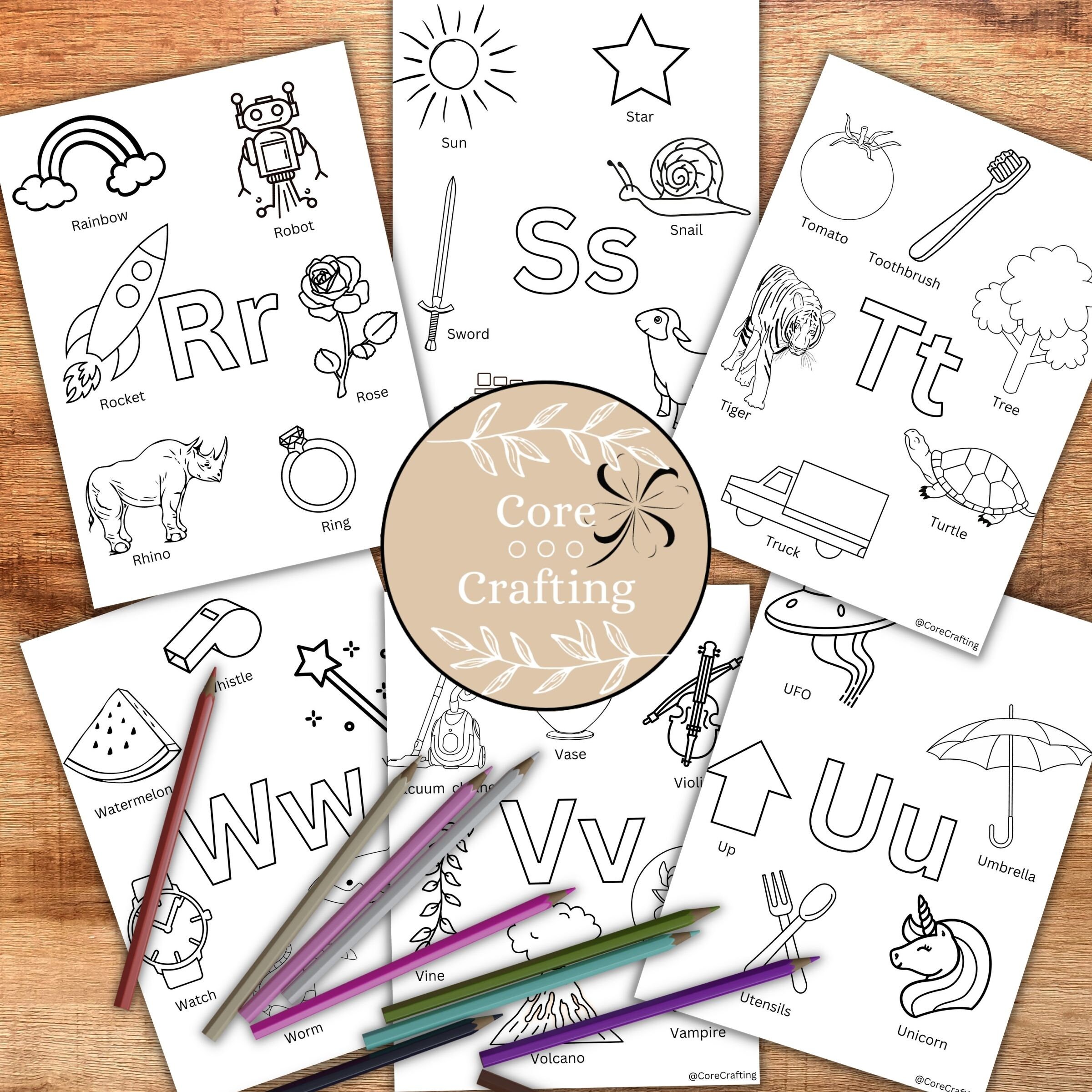 Alphabet Coloring Pages Printable Activity Book Worksheets Kindergarten ...