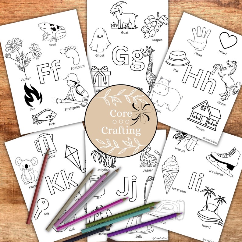 Alphabet Coloring Pages Printable Activity Book Worksheets Kindergarten ...