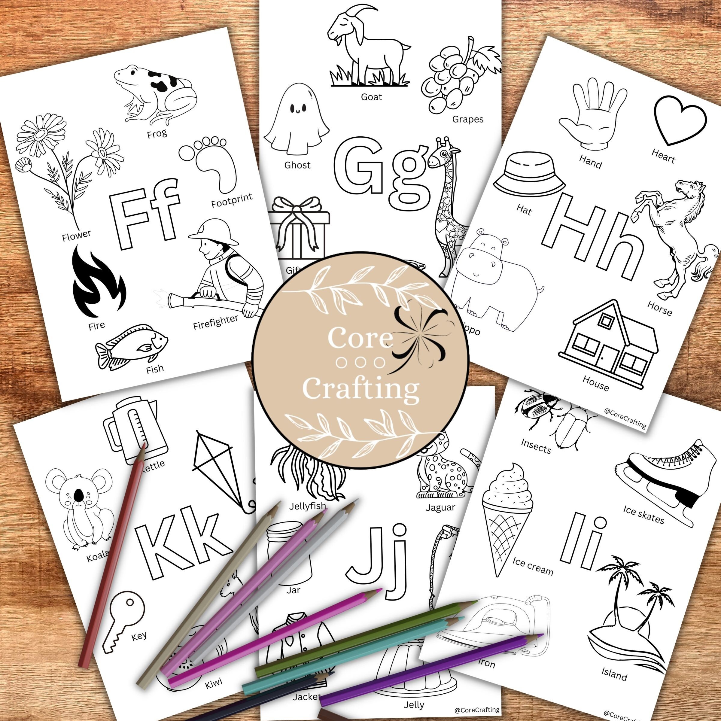 Alphabet Coloring Pages Printable Activity Book Worksheets Kindergarten ...