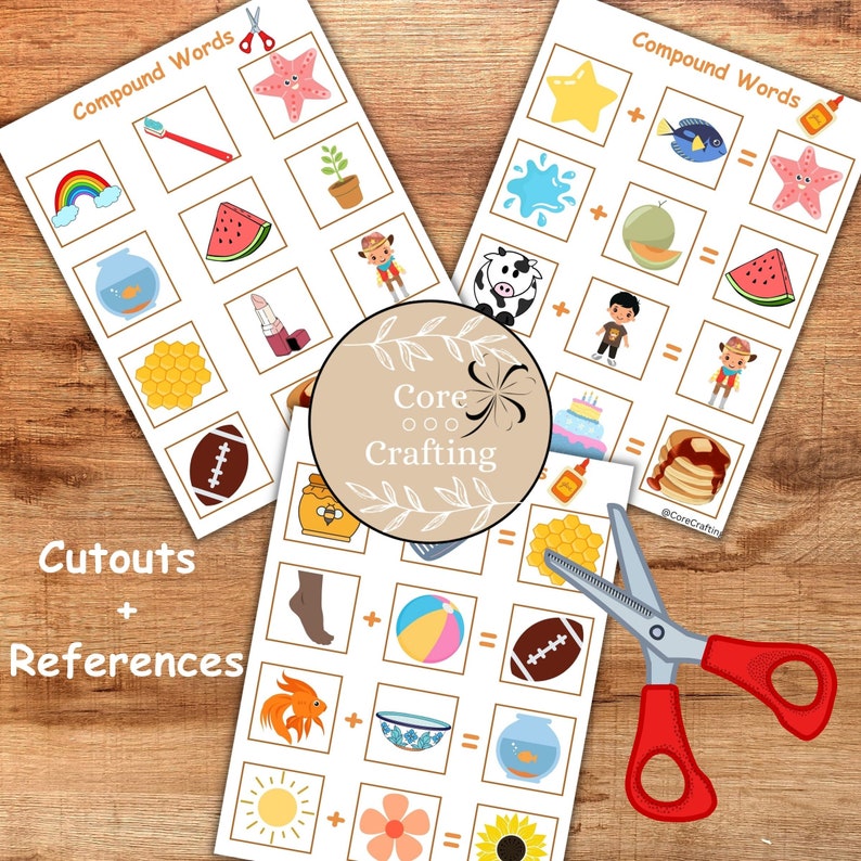 Compound Words Activity Sheet Worksheet Printable Cut Glue Preschool ...