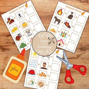 Compound Words Activity Sheet Worksheet Printable Cut Glue Preschool ...