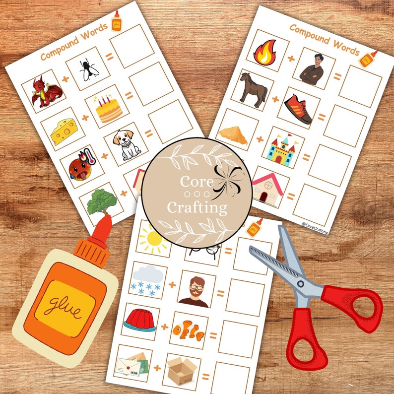 Compound Words Activity Sheet Worksheet Printable Cut Glue Preschool ...