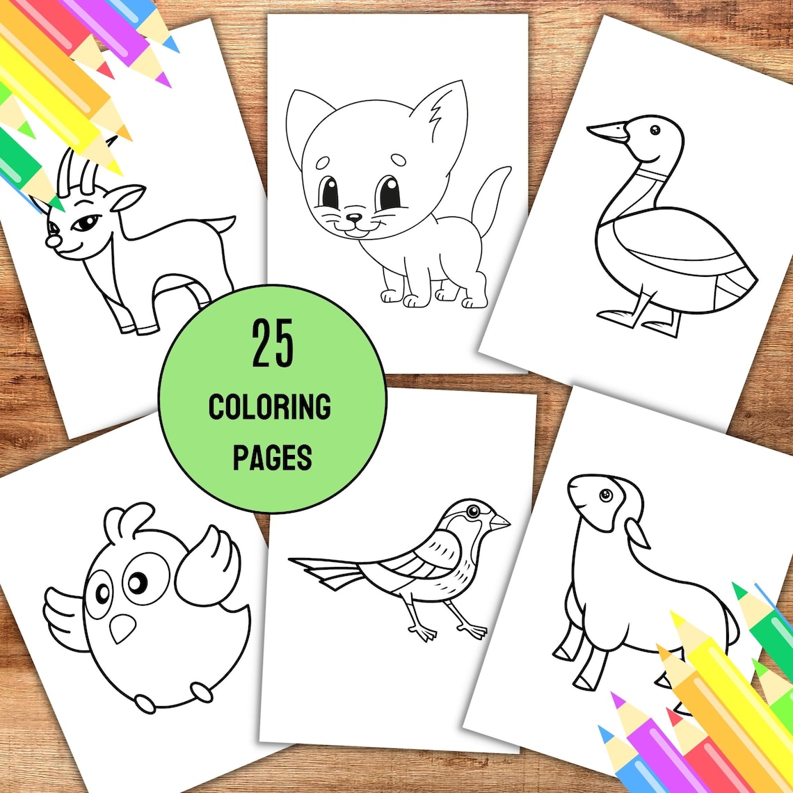 Printable Kids Animal Coloring Pages Sheets Toddlers Preschool ...