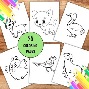 Printable Kids Animal Coloring Pages Sheets Toddlers Preschool ...