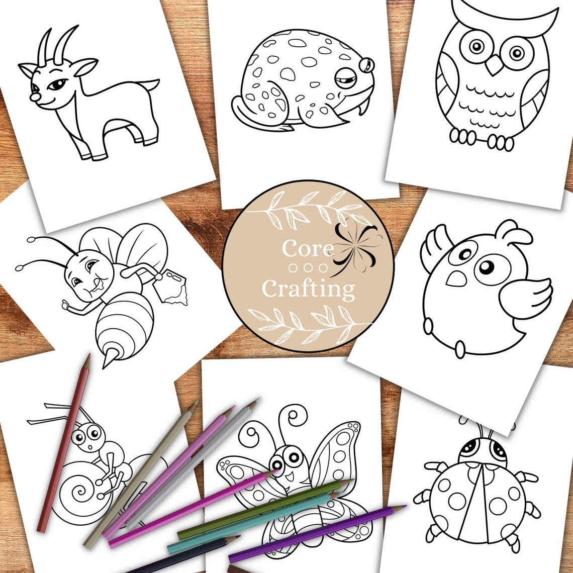 Printable Kids Animal Coloring Pages Sheets Toddlers Preschool ...