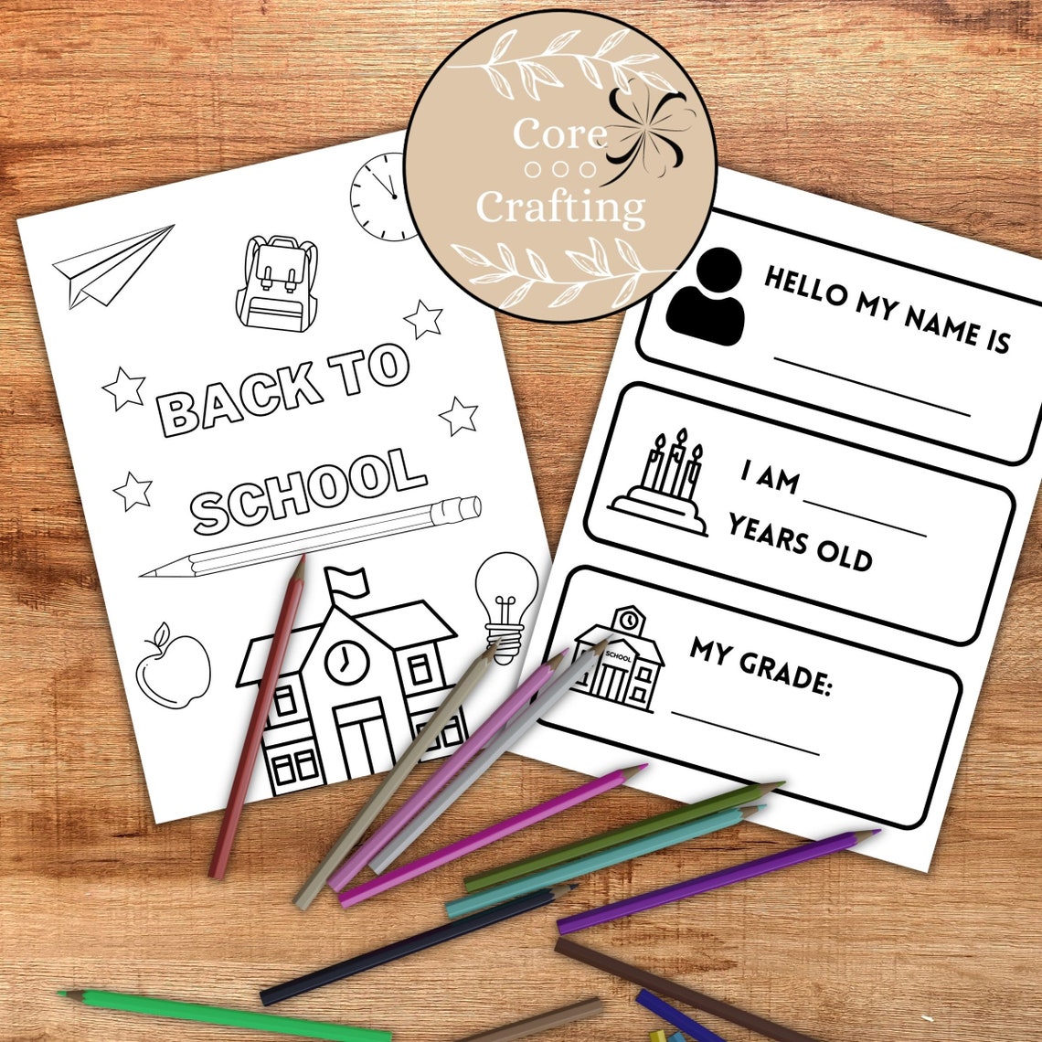 Back to School Coloring Pages Sheets School Supplies Printable Kids ...