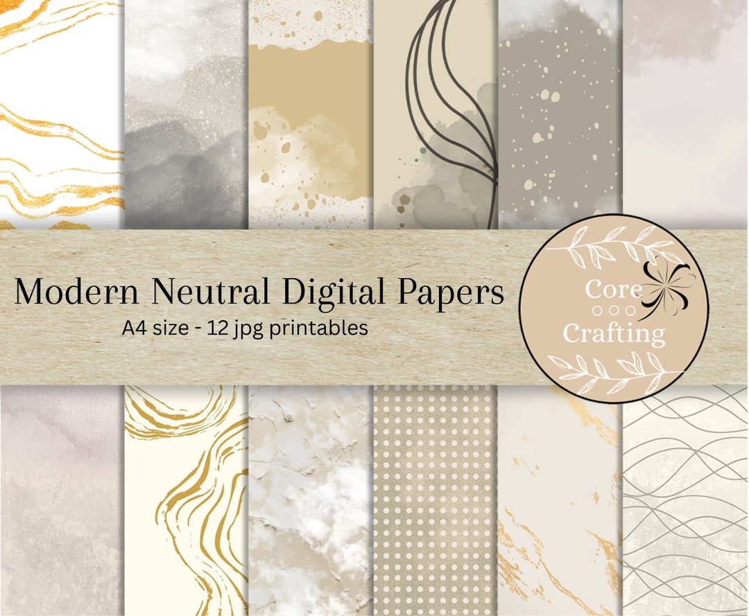 Modern Neutral Digital Paper Modern Neutral Abstract - Etsy