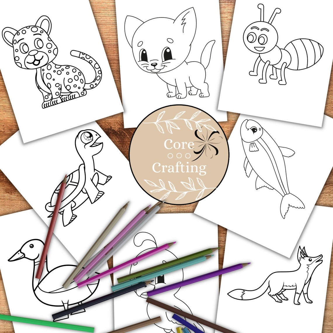 Printable Kids Animal Coloring Pages Sheets Toddlers Preschool ...