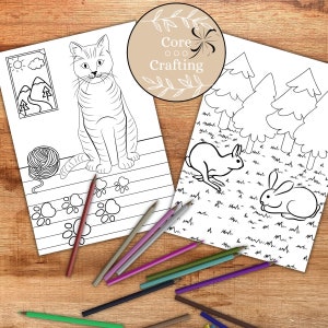 Printable Kids Animal Coloring Pages Sheets Dog Cat Coloring Toddlers ...