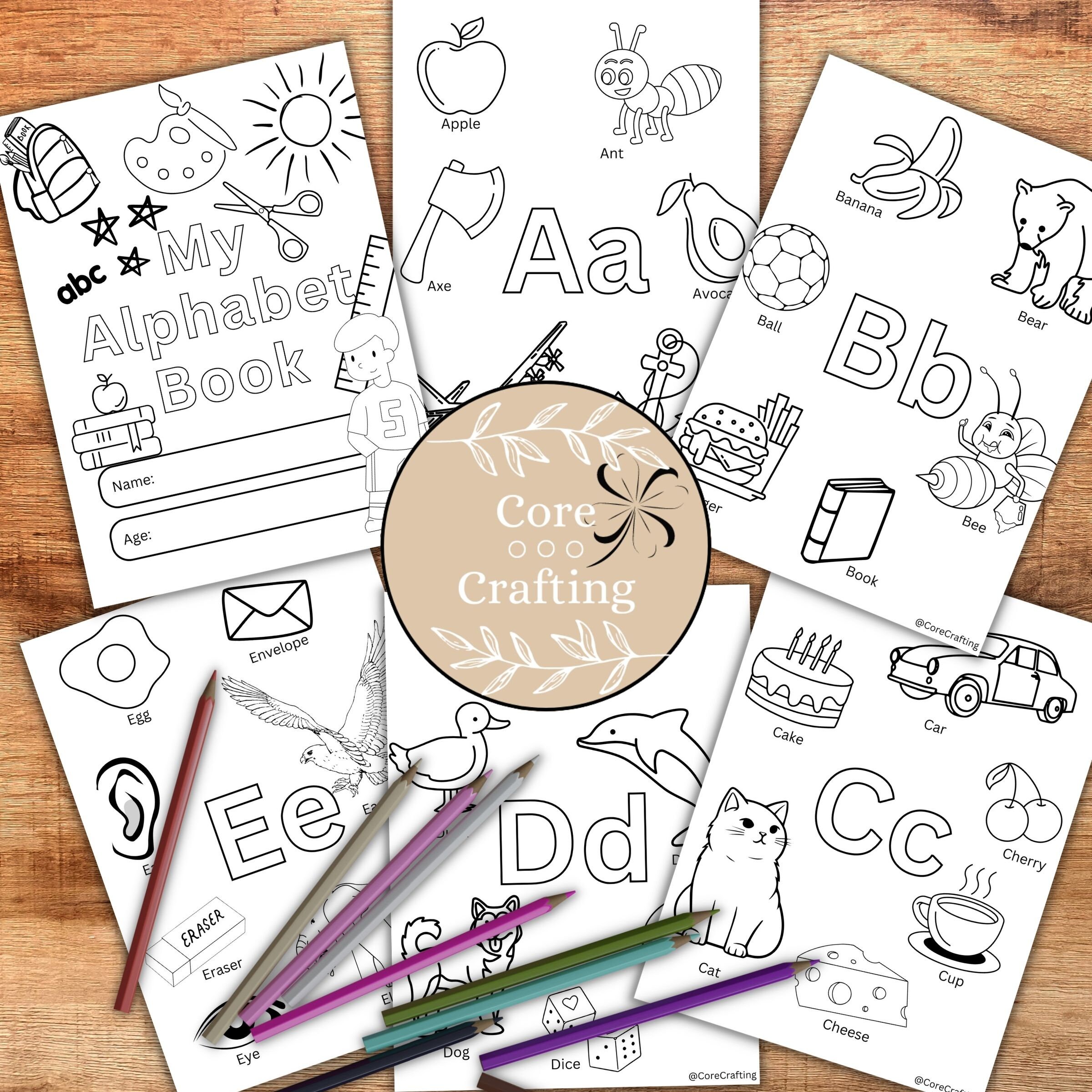 Alphabet Coloring Pages Printable Activity Book Worksheets Kindergarten ...