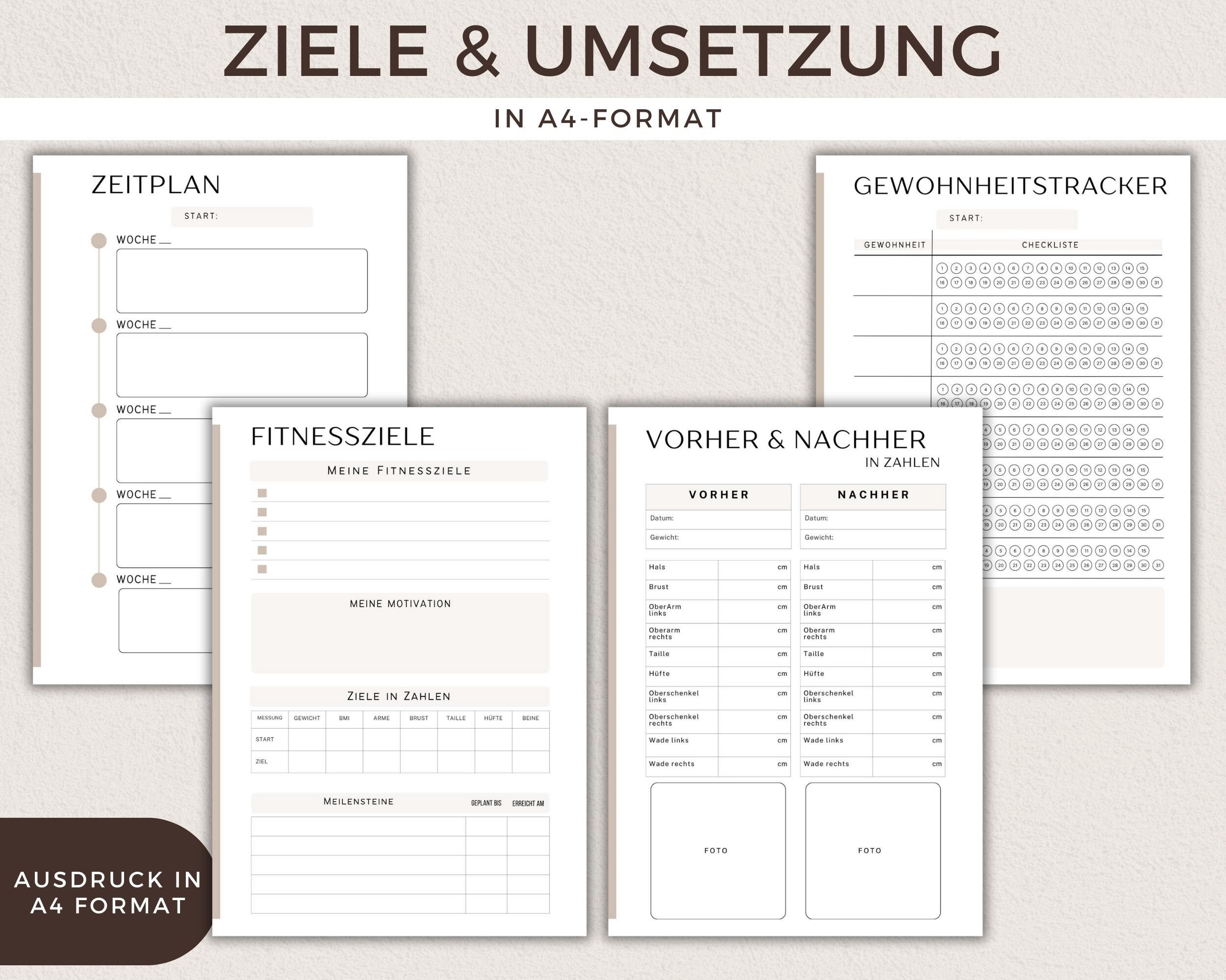 Fitness Planner German Journal Workout Plan Training Diary Logbook for ...