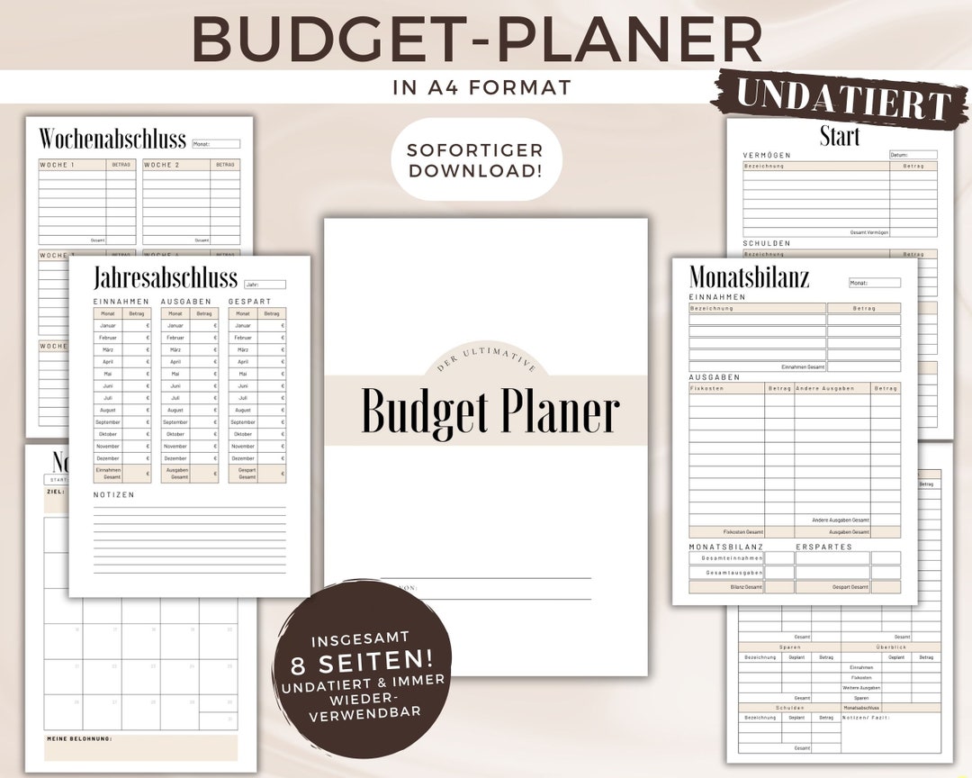 Budget Planner German Budget Plan Financial Planner Household Book PDF ...