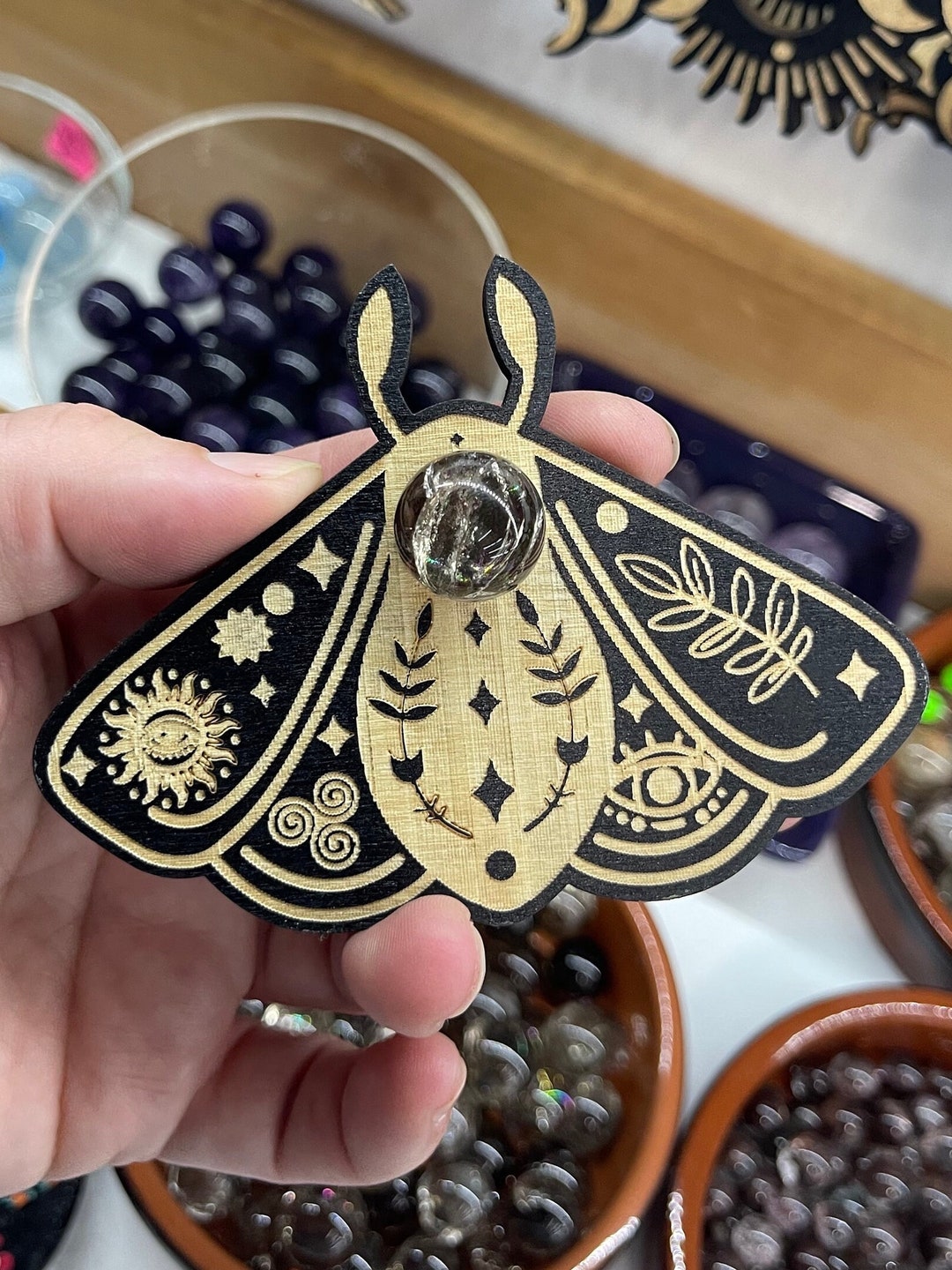 Moth Etched Sphere Stand - Etsy