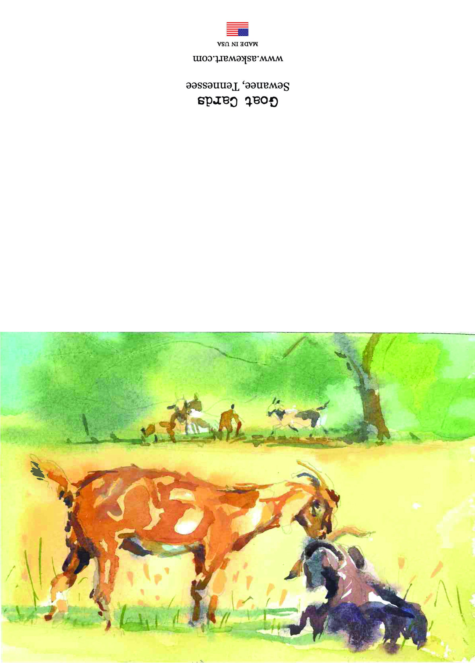 Goat Cards Greeting Card for Goat Lover Gift by Bob Askew Sewanee Goats ...