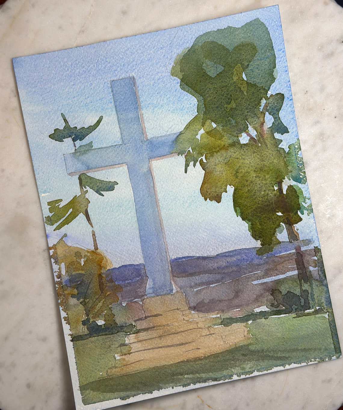 Sewanee Cross Original Watercolor Painting by Bob Askew - Etsy