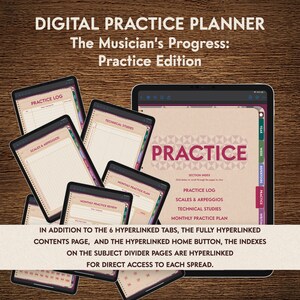 Digital Music Planner Hyperlinked Tabs, Interactive Divider Menus for ...