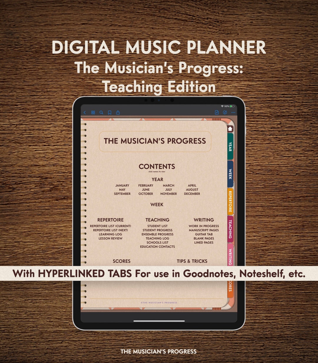 Digital Music Planner for Music Teaching & Teachers With Hyperlinked ...