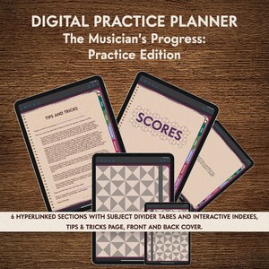Digital Music Planner Hyperlinked Tabs, Interactive Divider Menus for ...
