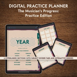 Digital Music Planner Hyperlinked Tabs, Interactive Divider Menus for ...