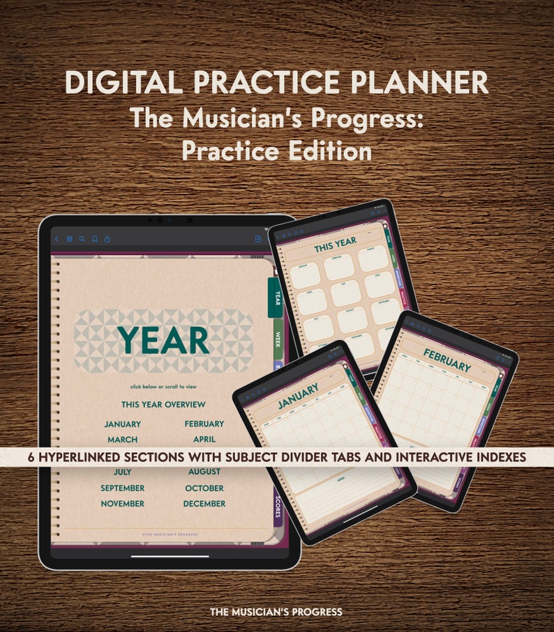 Digital Music Planner Hyperlinked Tabs, Interactive Divider Menus for ...