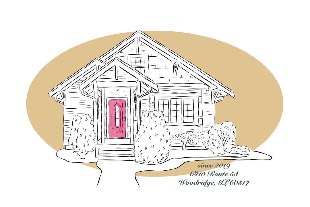 Custom House Portrait, Customizable Digital Painting, Hand Painted ...