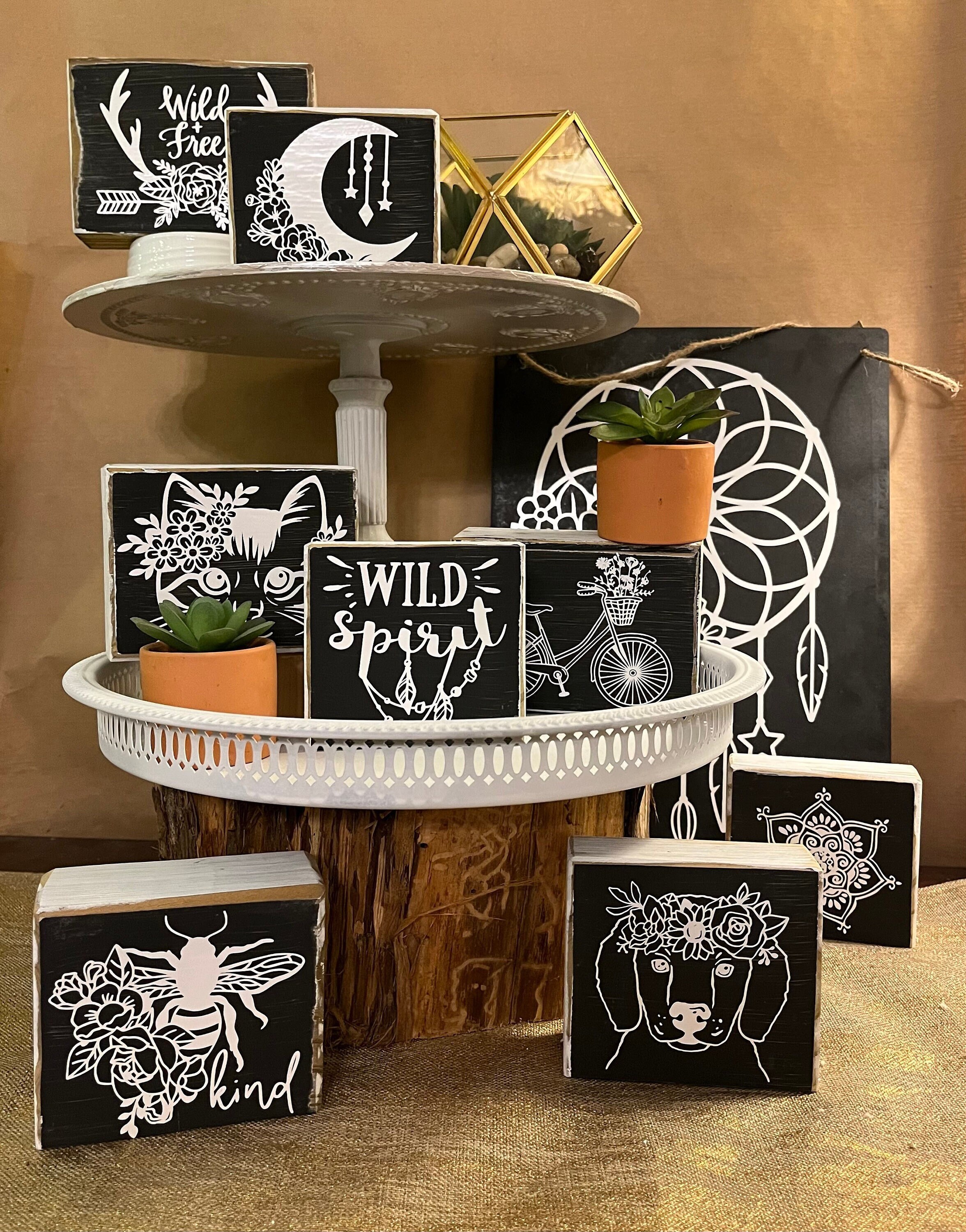 Mini Wood Block Signs - Etsy