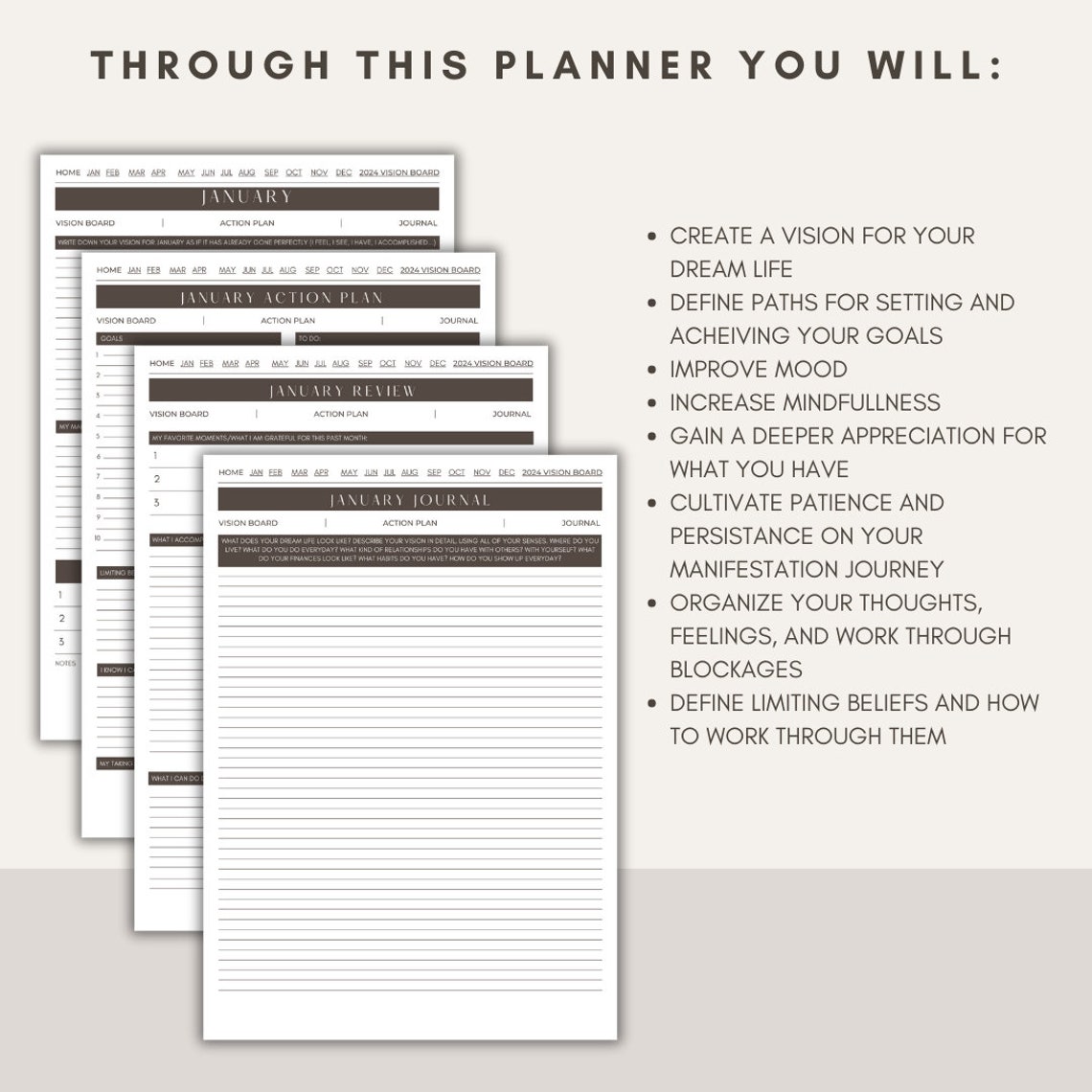 2024 Digital Goal Planner for Goodnotes Daily Productivity & Personal ...
