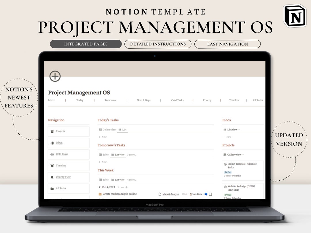 Notion Project Management OS | Notion Project Planner | Task Management ...