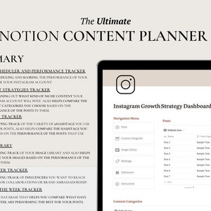 Notion Template Instagram Content Planner | Notion Social Media Planner ...