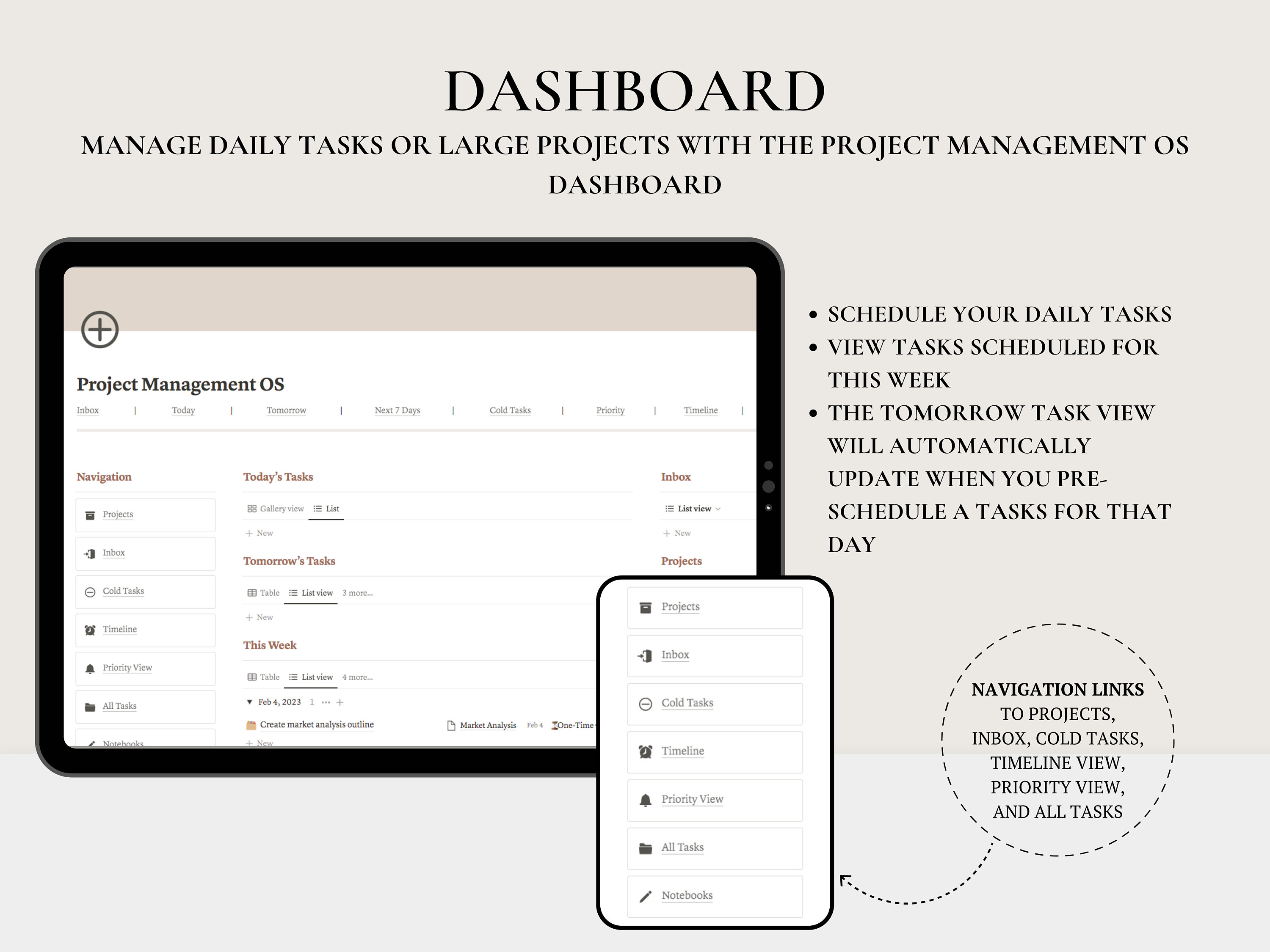Notion Project Management OS | Notion Project Planner | Task Management ...