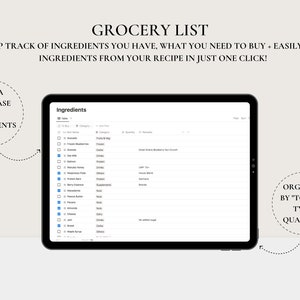 Meal Planner Notion Template | Notion Grocery List | Notion Recipe ...