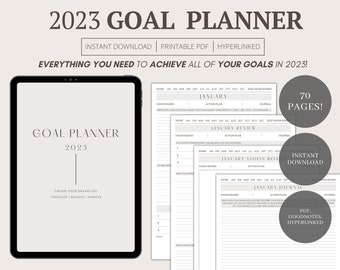 Digital Goal Planner Canva Goal Tracker and Goal Planning 2024 Goal ...