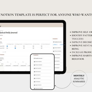 Notion Daily Journal | Notion Habit Tracker | Notion Mood Tracker, Sleep Tracker, Routine ...