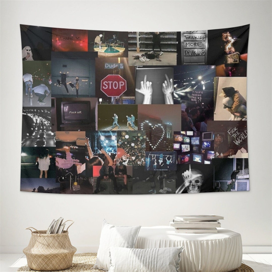 Night Life Aesthetic Collage Tapestry Hippie Rapper Art Poster - Etsy