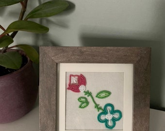 Cree Beadwork, Metis Flower Beadwork, Native Beadwork, Framed Bead Work ...