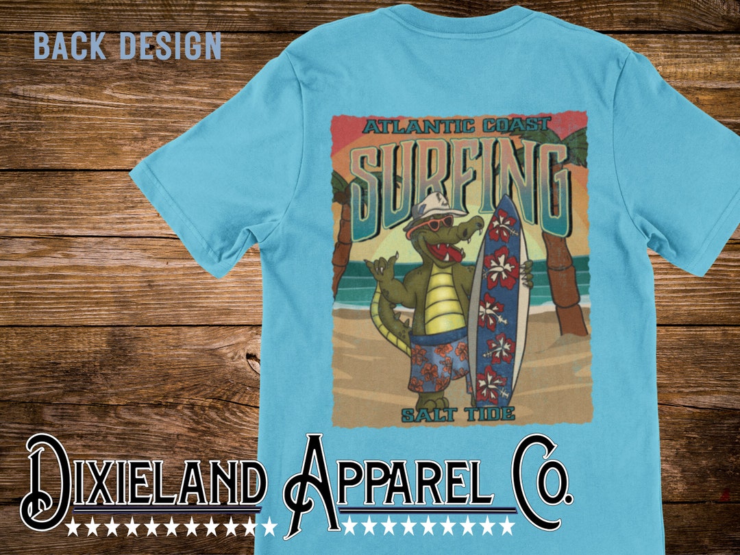 SURFING FUNNY ALLIGATOR Graphic Tee, Comfort Colors Unisex, Gift for ...