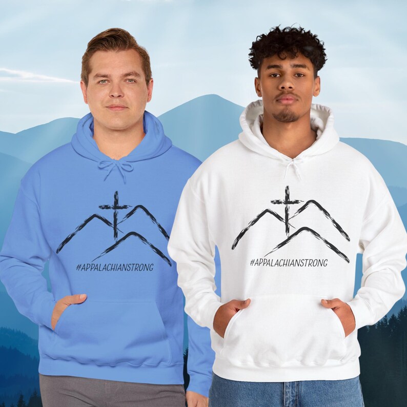 APPALACHIAN STONG HOODIE. Mountain Cross Unisex Hoodie, Appalachian ...