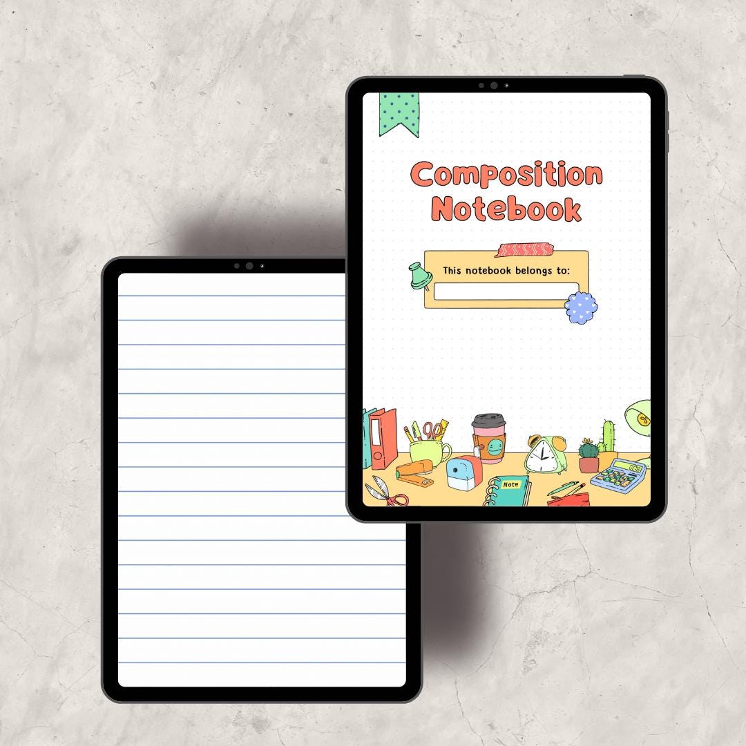 Composition Digital Notebook , Instant Downlod , Pdf and Png - Etsy