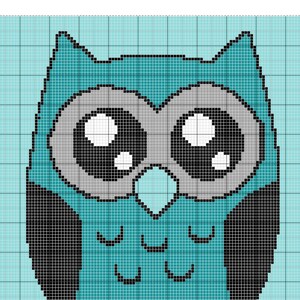 Owl C2C Crochet and Cross Stitch Pattern | Afghan | Blanket | Graphghan ...