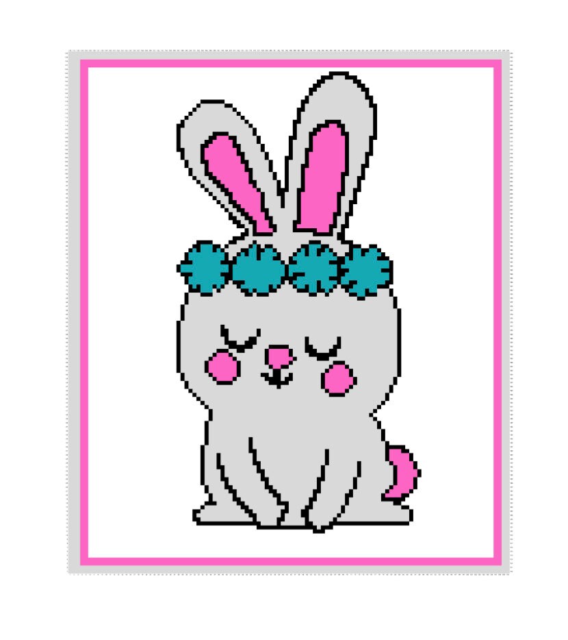 Bunny C2C Crochet and Cross Stitch Pattern | Afghan | Graphghan | Pixel ...
