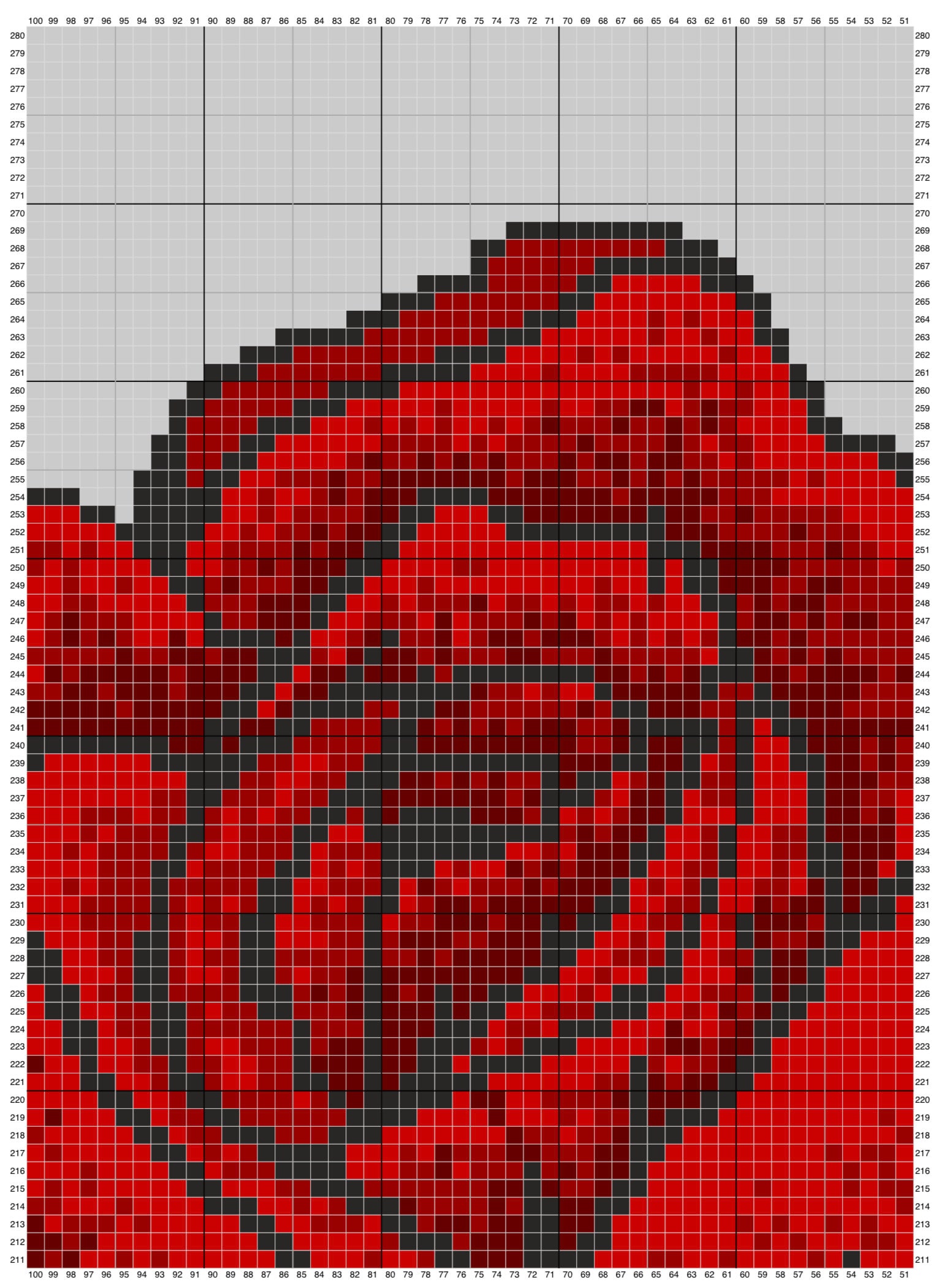 Rose Crochet Graphghan and Cross Stitch Pattern | Pixel Blanket ...