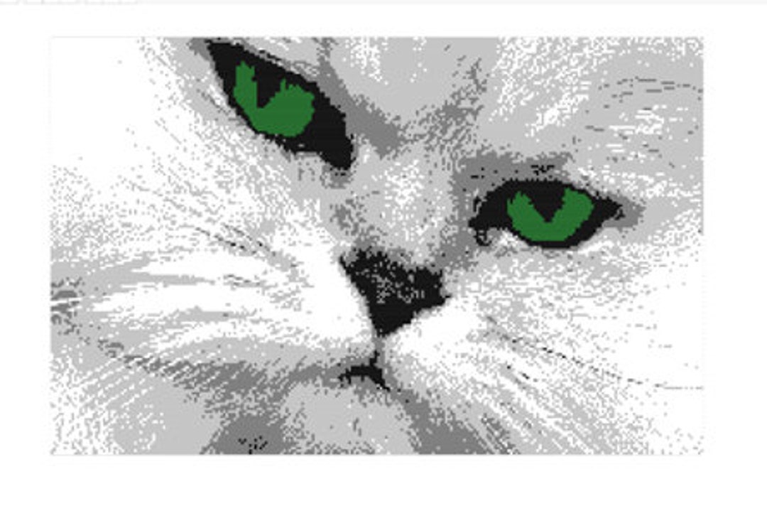 White Cat Crochet Graphghan and Cross Stitch Pattern Pixel Blanket ...