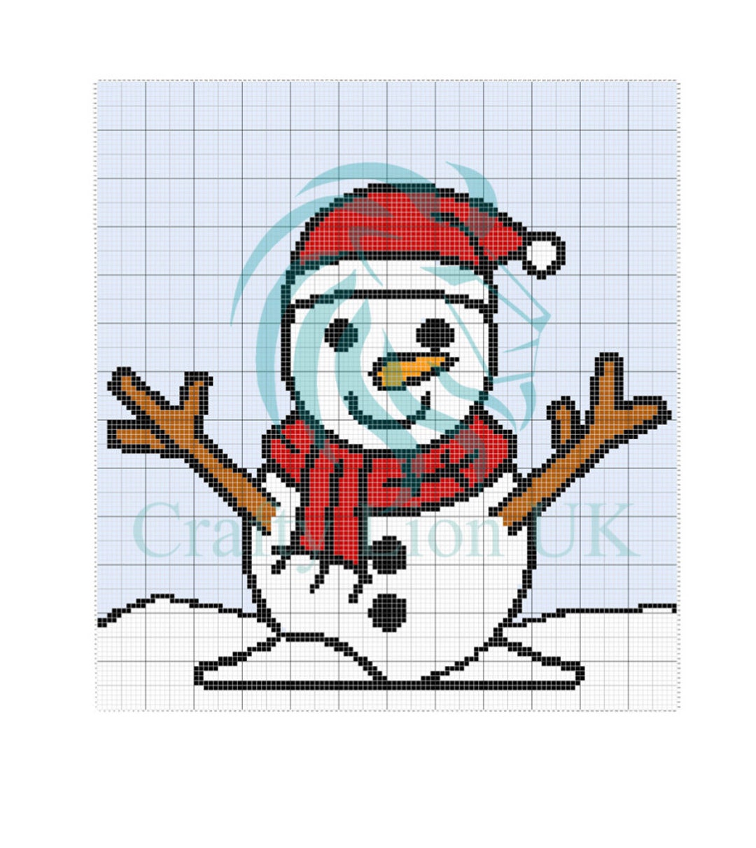 Snowman C2C Crochet or Cross Stitch Pattern | Afghan | Graphghan ...