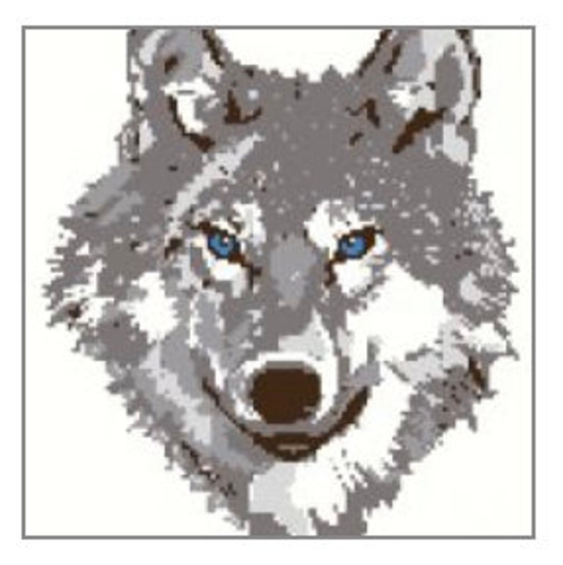 Wolf C2C Crochet and Cross Stitch Pattern Afghan Graphghan - Etsy